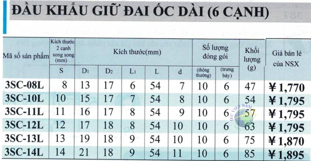 Đầu khẩu lục giác giữ đai ốc dài (6 cạnh) TONE 3SC-L (Giắc cắm 9.5mm ...